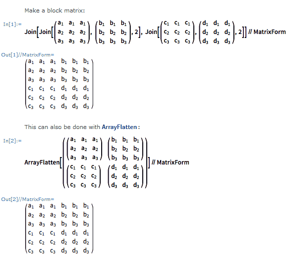 Concatenate Matrix Matlab