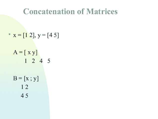 Concatenate Matrix Matlab
