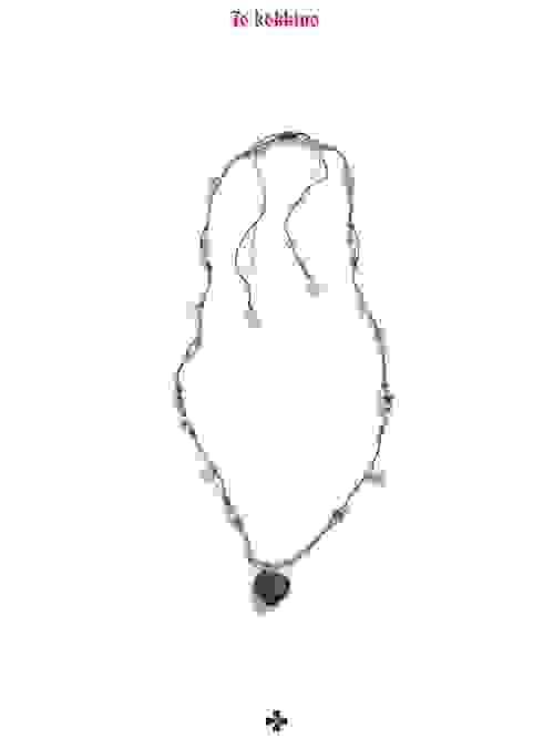 tokokkino*「Untamed」Long Necklace with Red Sandalwood and Gemstones