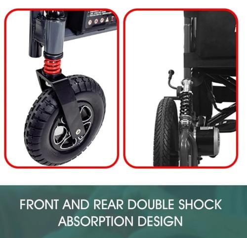 Electric Wheelchair Foldable Power Mobility Motorized Chair Shock ...