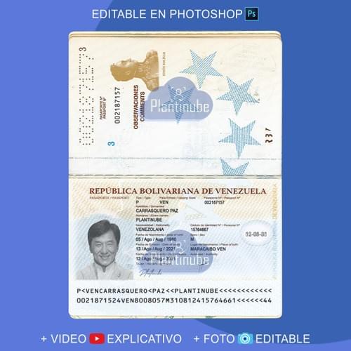 Plantilla De Pasaporte Editable