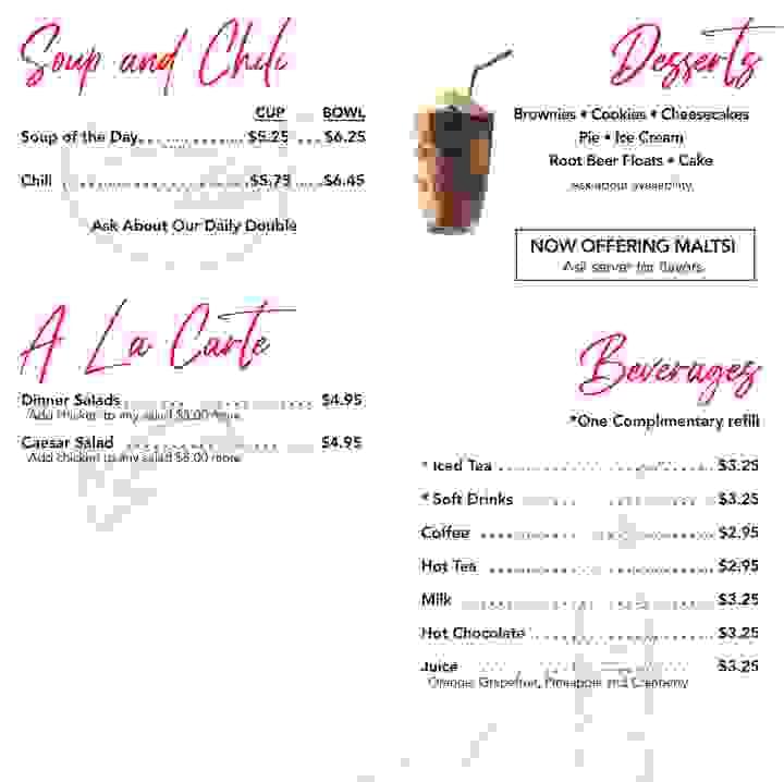 MENU - SUNSHINE DEPOT