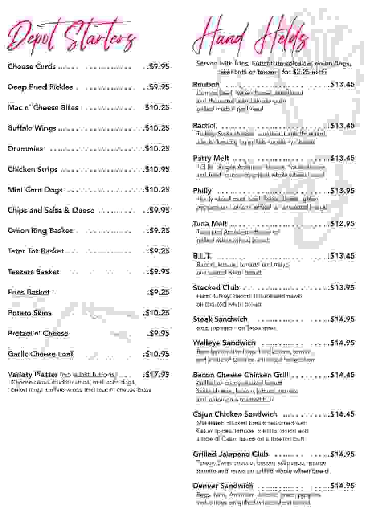MENU - SUNSHINE DEPOT