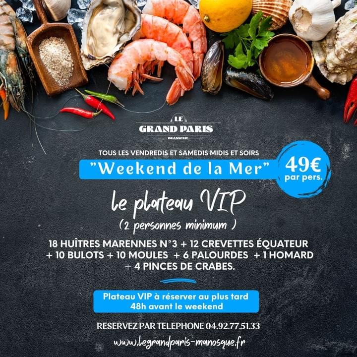 LA CARTE - LE GRAND PARIS, BRASSERIE MANOSQUE