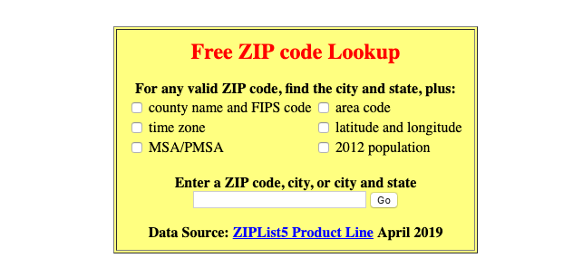 Best Zip Code Look Up By Address/City (Manually)? - zip...