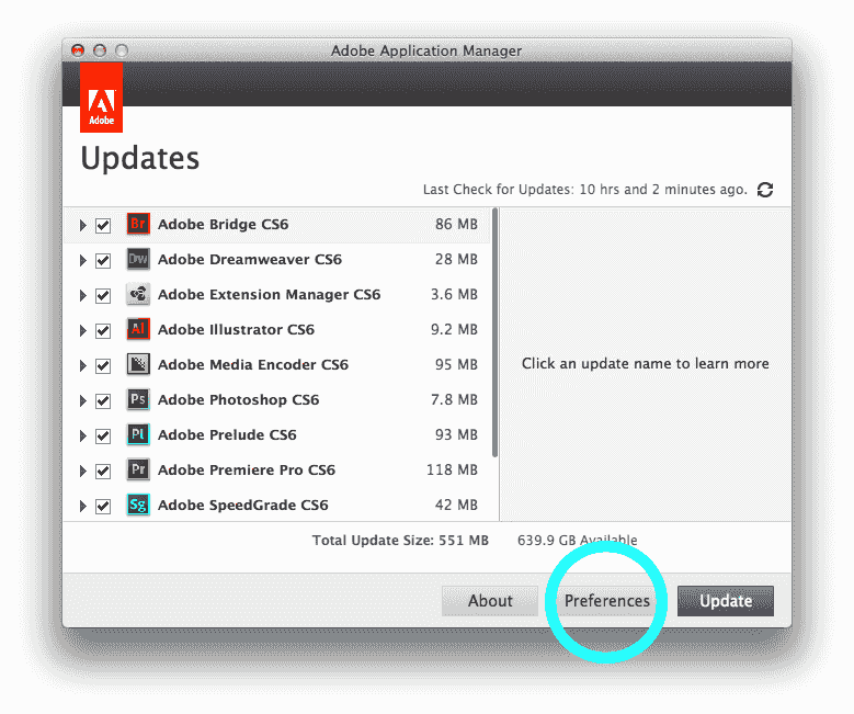 Adobe won't stop updating os x