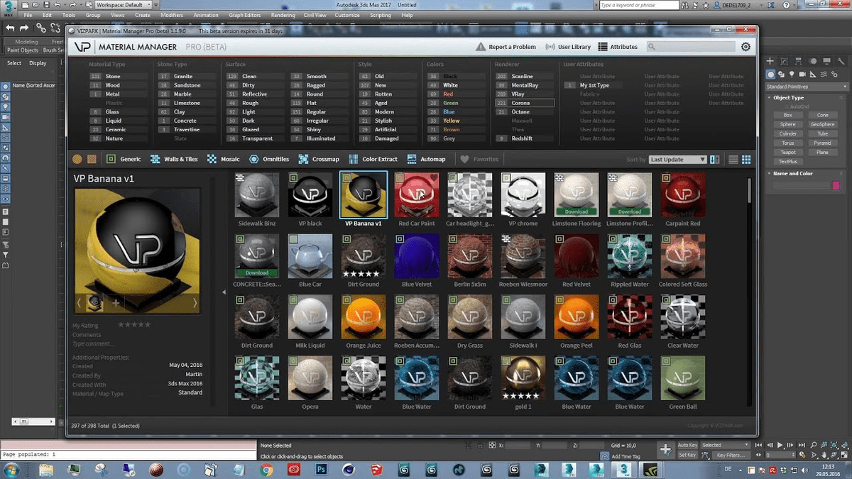 Vray material index in blender