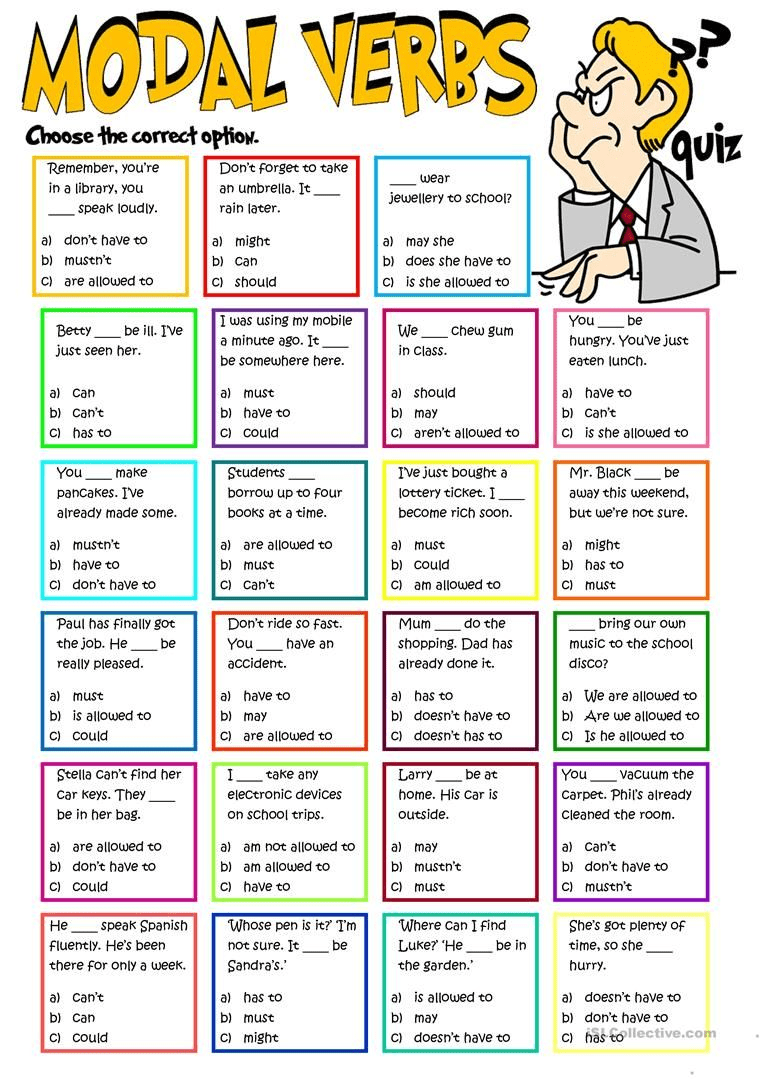 Mixed modal verbs exercises pdf with answers