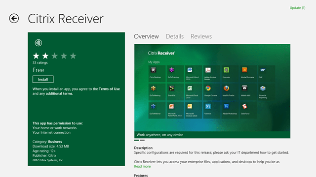 Citrix receiver app opens windows login screen server 2...