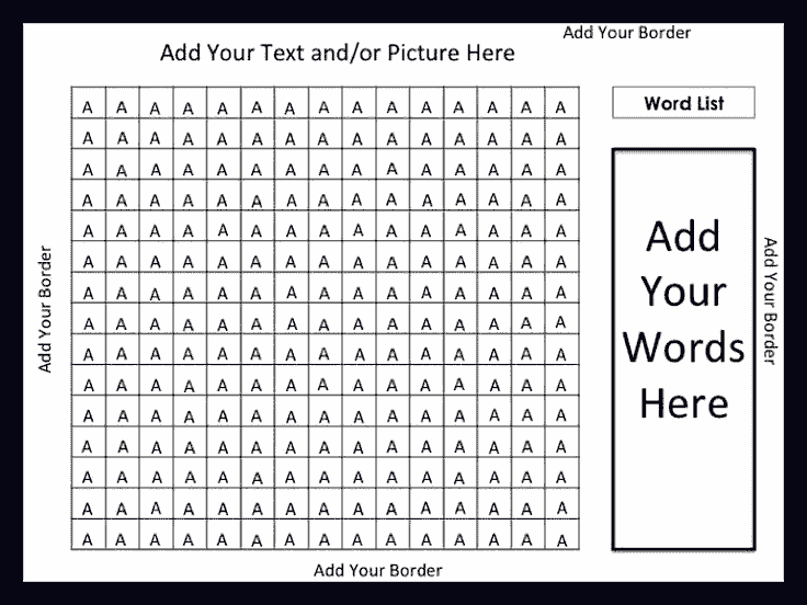 Blank word search maker