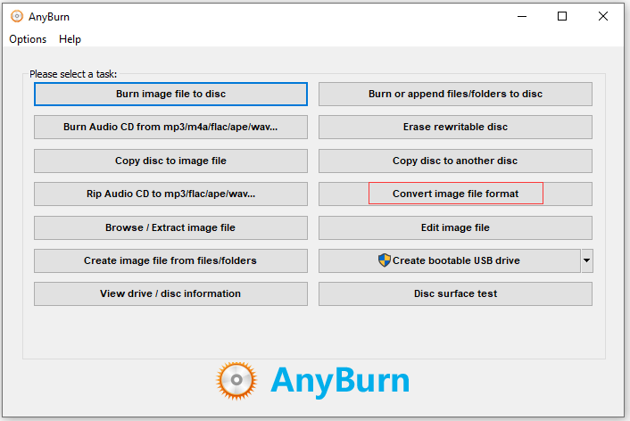 Disc image file to iso converter