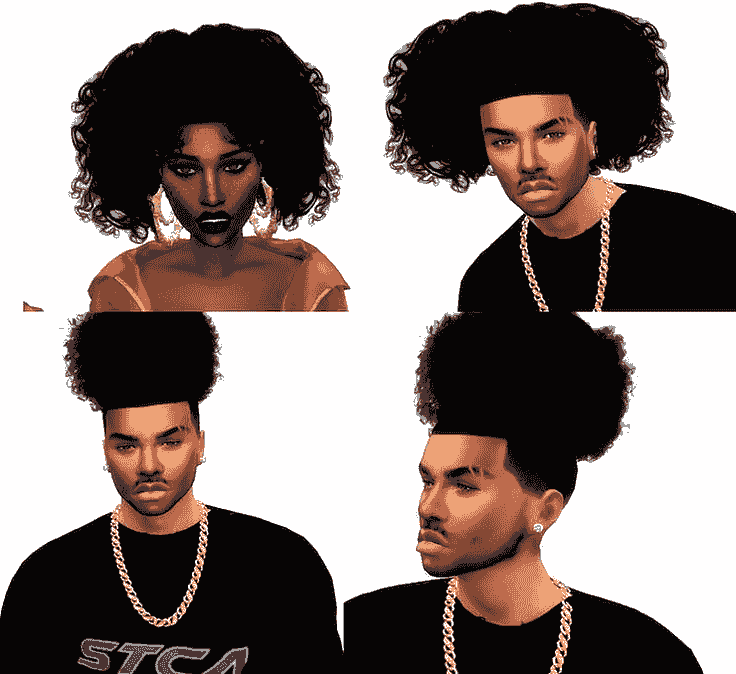 Sims 4 black male curly hair cc