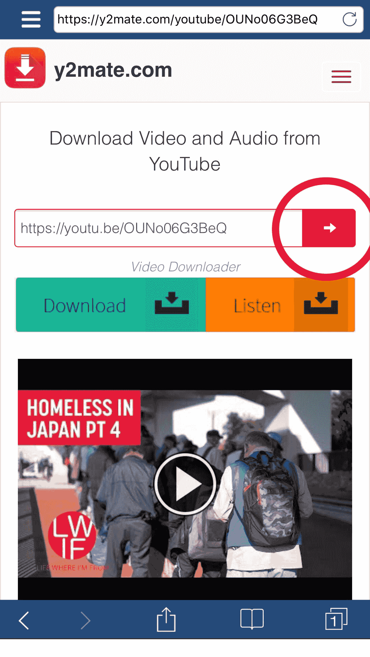 Download youtube video y2mate