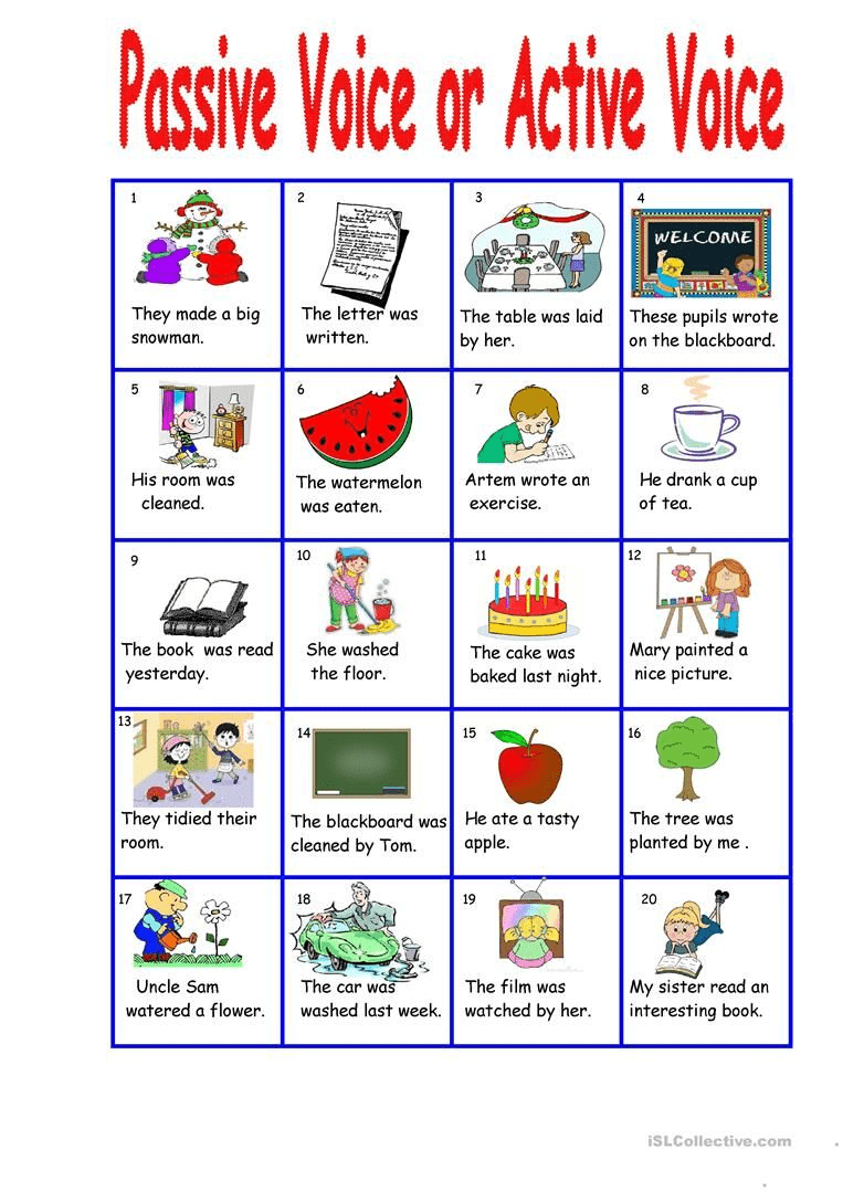 Passive and active voice year 6 worksheets