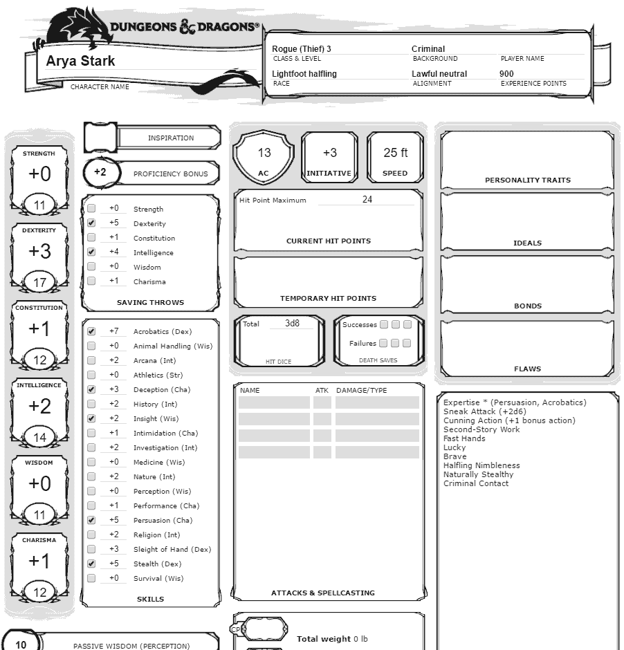 Dnd online fillable character sheet