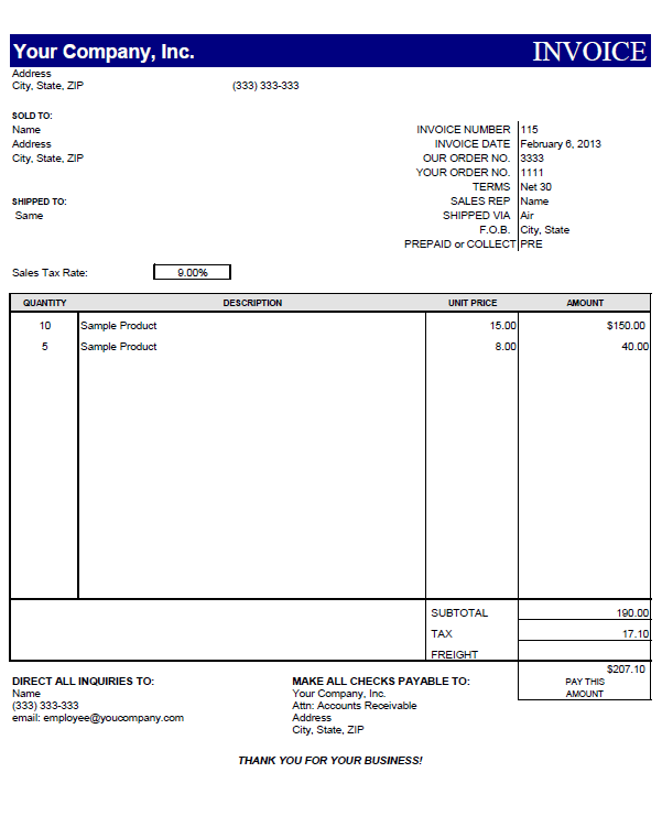Best microsoft word invoice templates free download