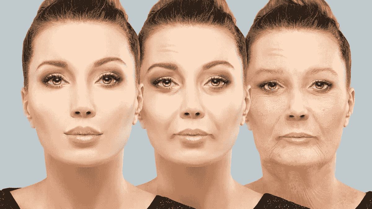 Female face age progression