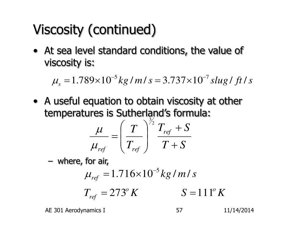 Dynamic viscocity to kinematic viscosity equation