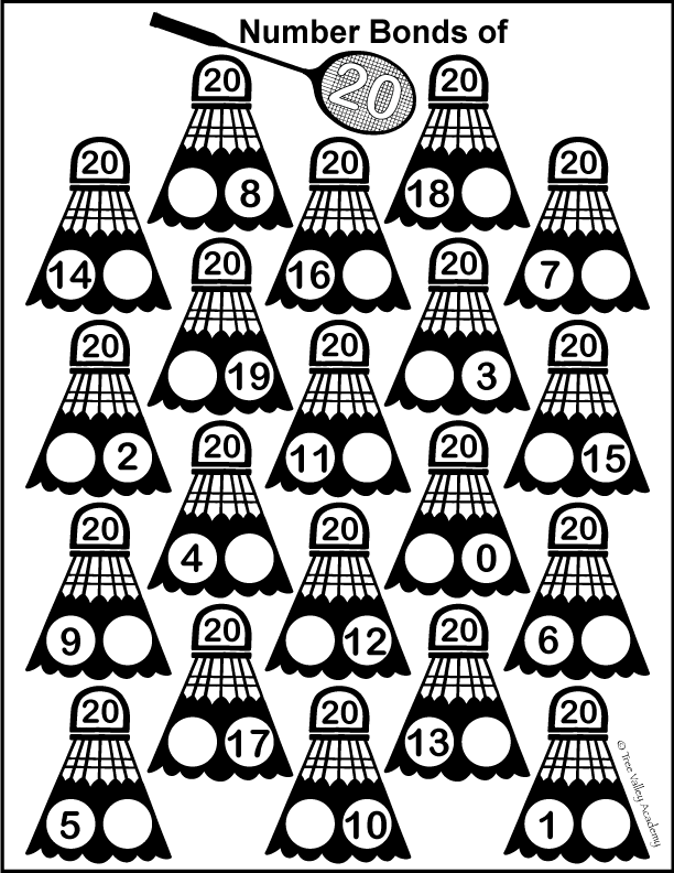 Math addition worksheets up to 20 free printable