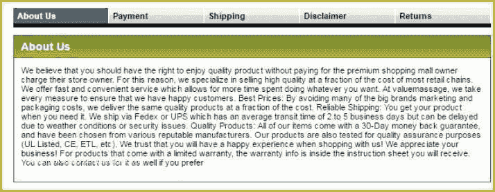Ebay description template