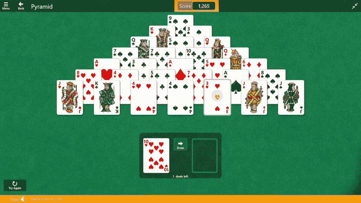 Microsoft online pyramid solitaire