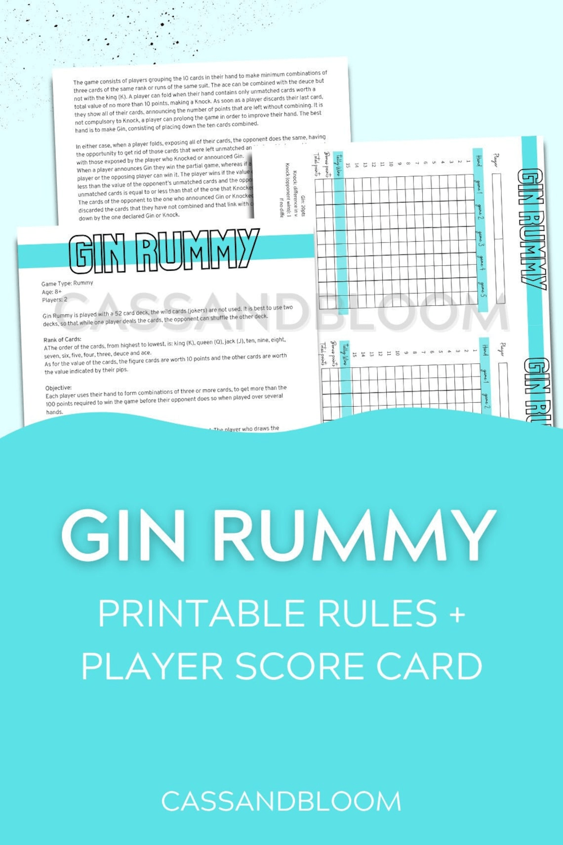 Printable gin rummy rules