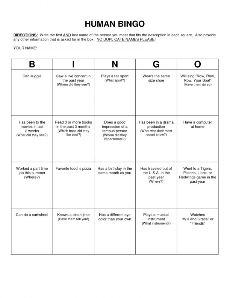 People Bingo Office People Bingo Office