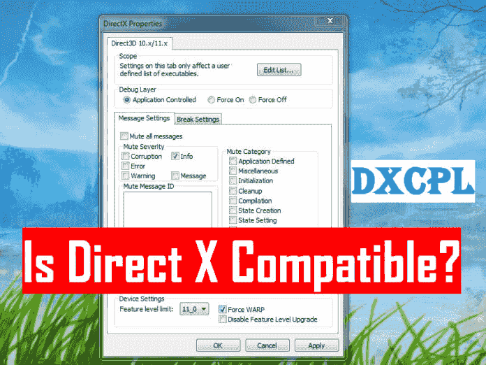 Dxcpl directx 11 emulator windows 10 64 bit