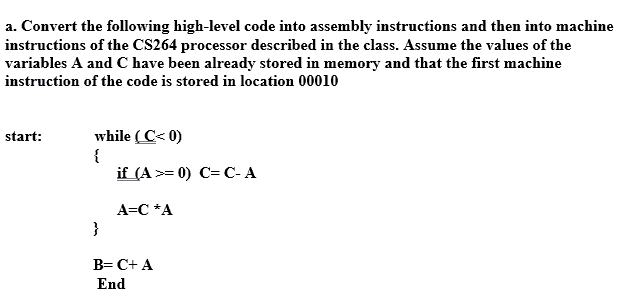 Converting c code to assembly