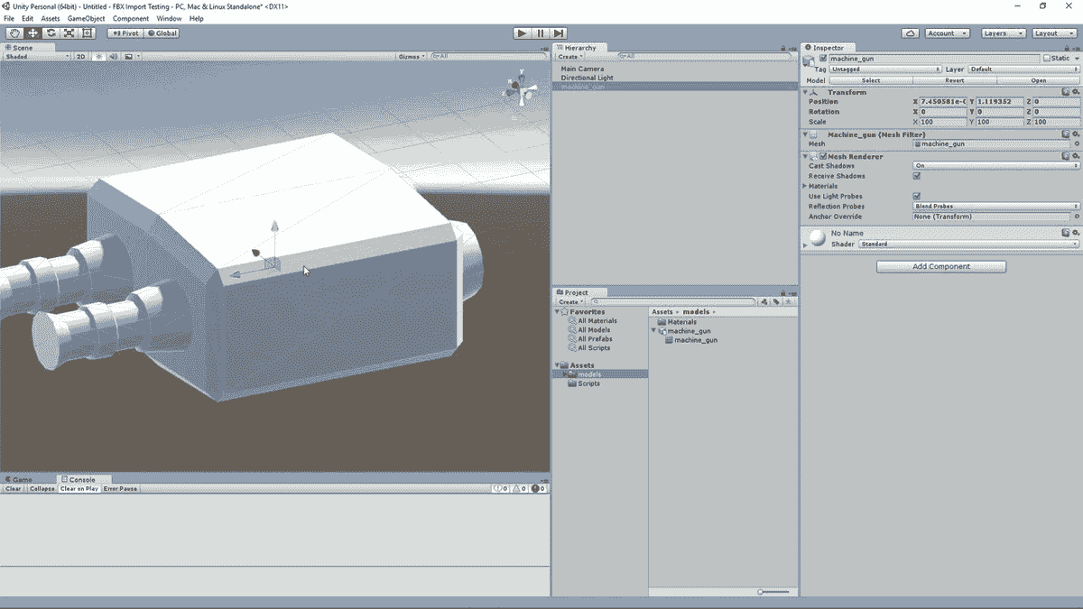 Export fbx from unity to blender