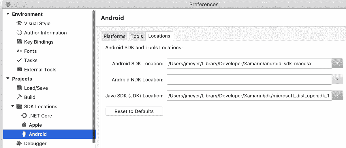 Mac os xamarin android emulator install location