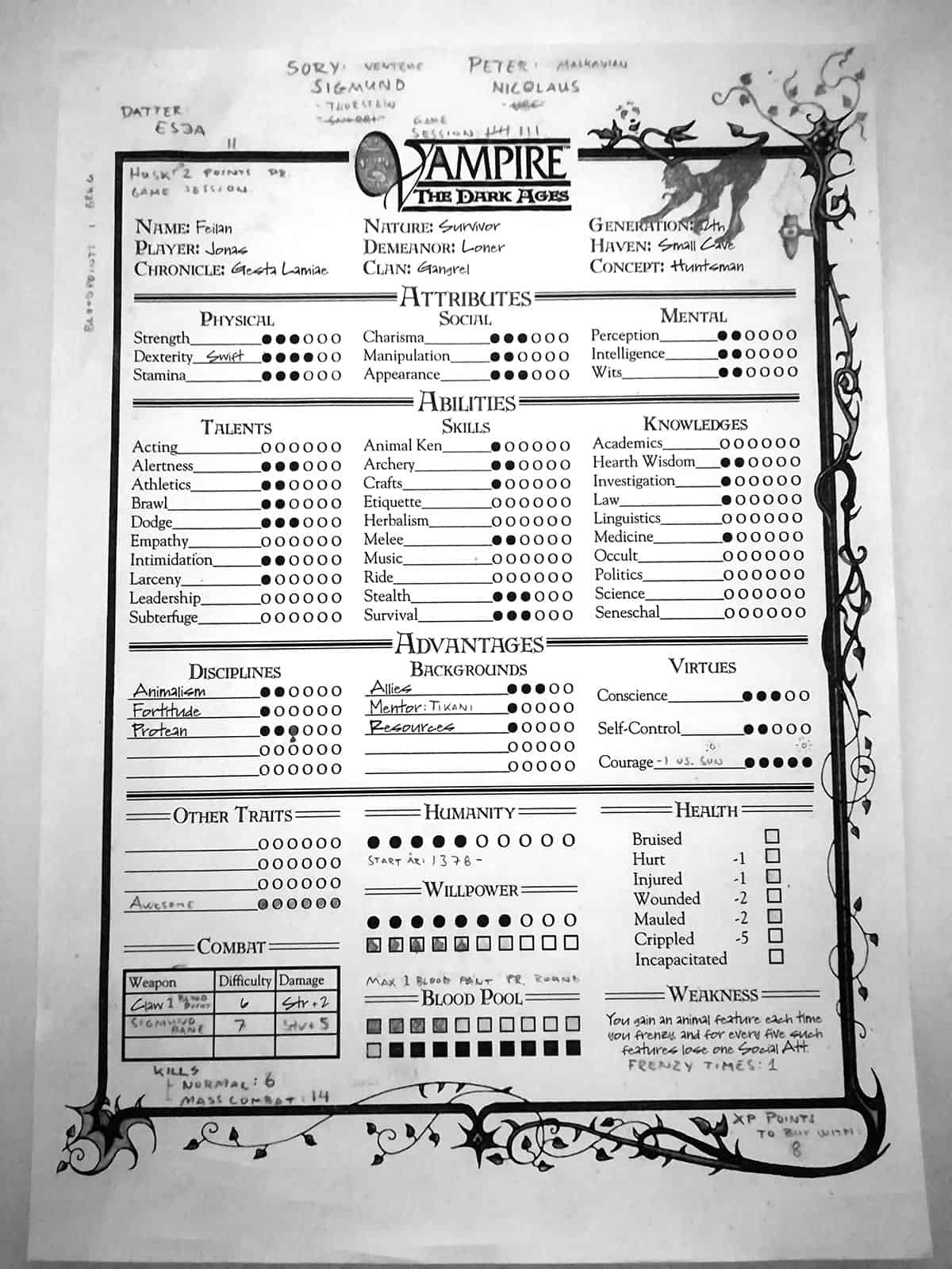 Editable call of cthulhu modern character sheet