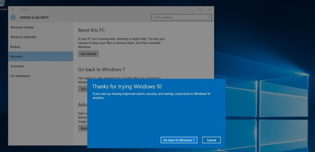 Is there a way to downgrade from windows 10 pro to wind...
