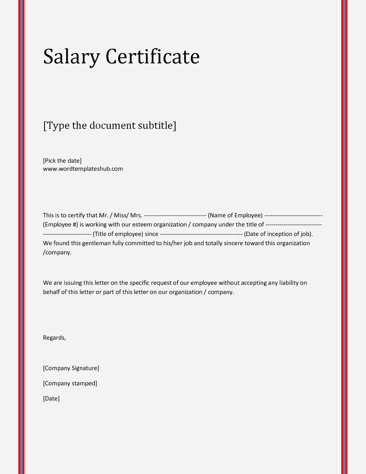 Salary slip format in word salary certificate format in...