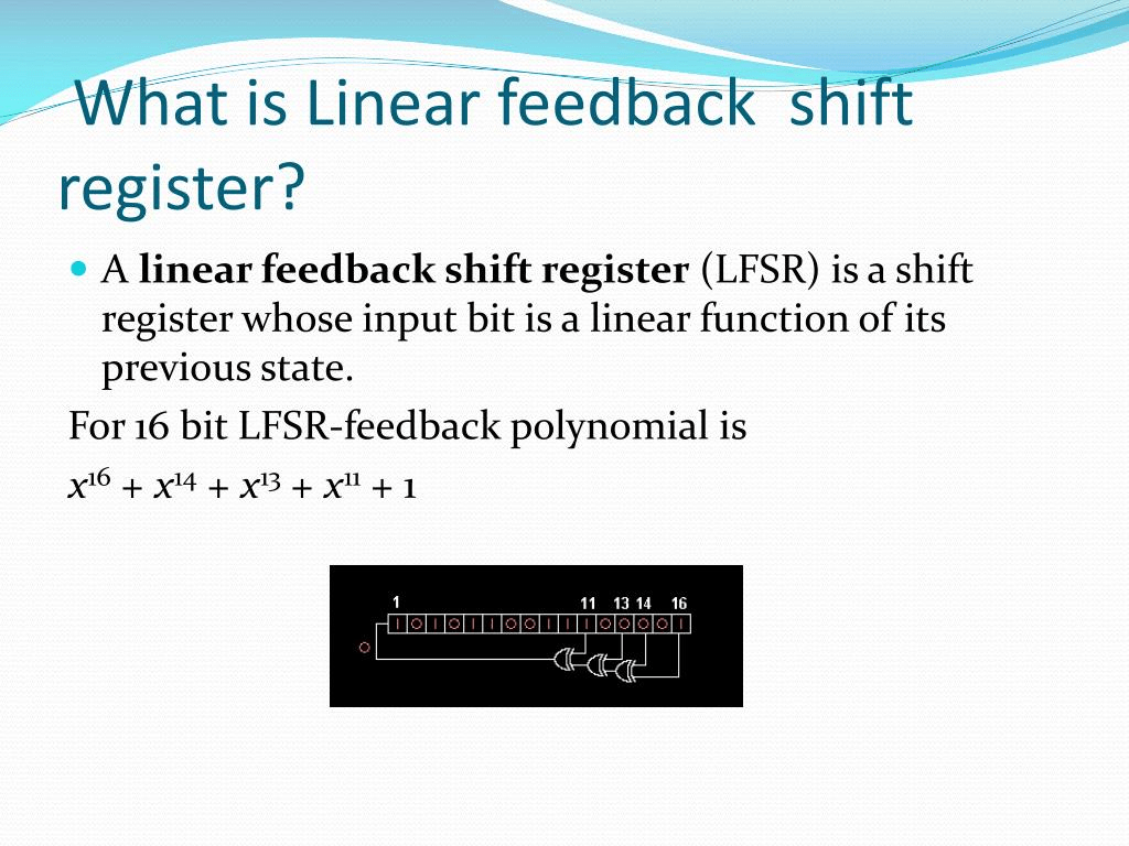 Linear feedback shift register pin sequence