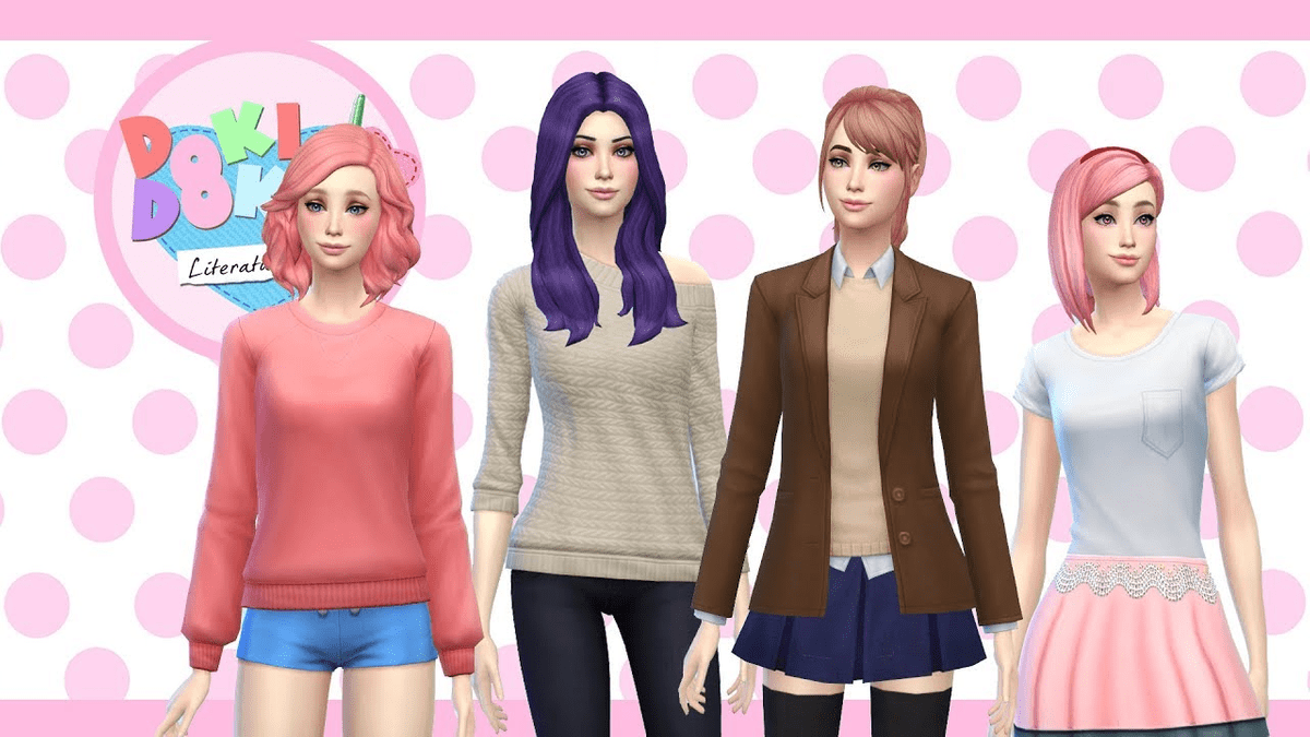 Ddlc cc sims 4 natsuki skirt