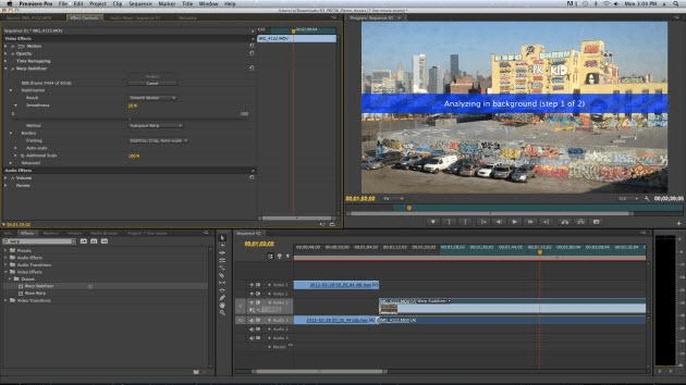 Explain difference warp stabilization option adobe prem...