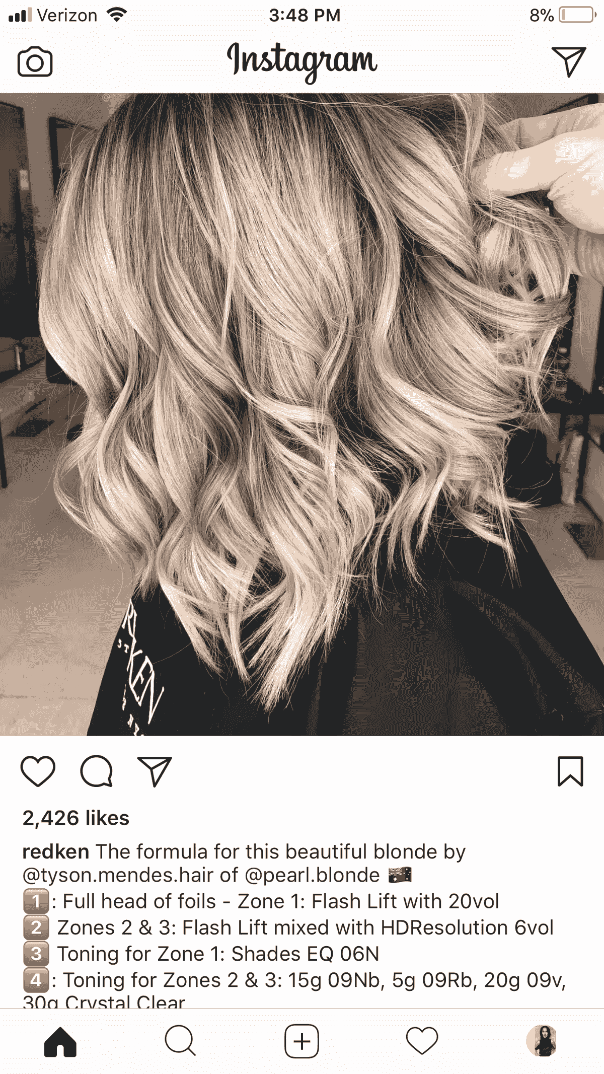Redken shades eq pastel pink formula