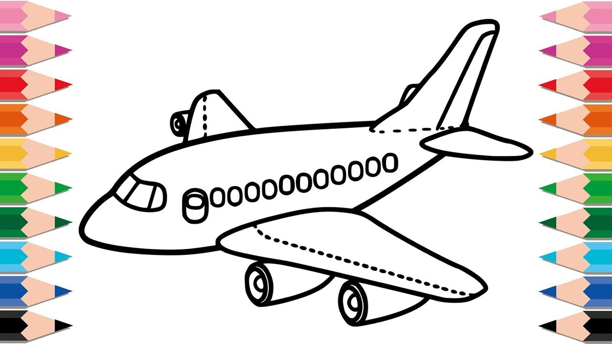 Cartoon super simple airplane how to draw