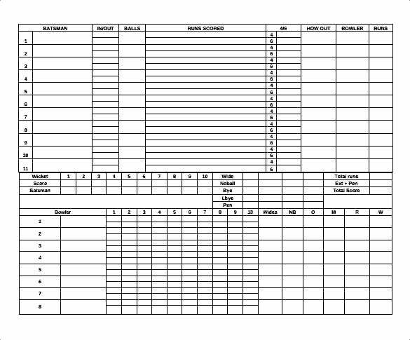Score cricket sheet 40 overs pdf