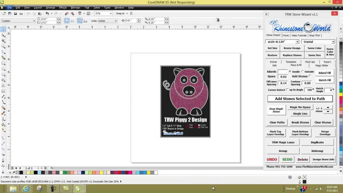 How to make rhinestone templates with coreldraw