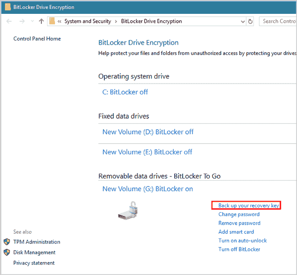What is the bitlocker recovery key