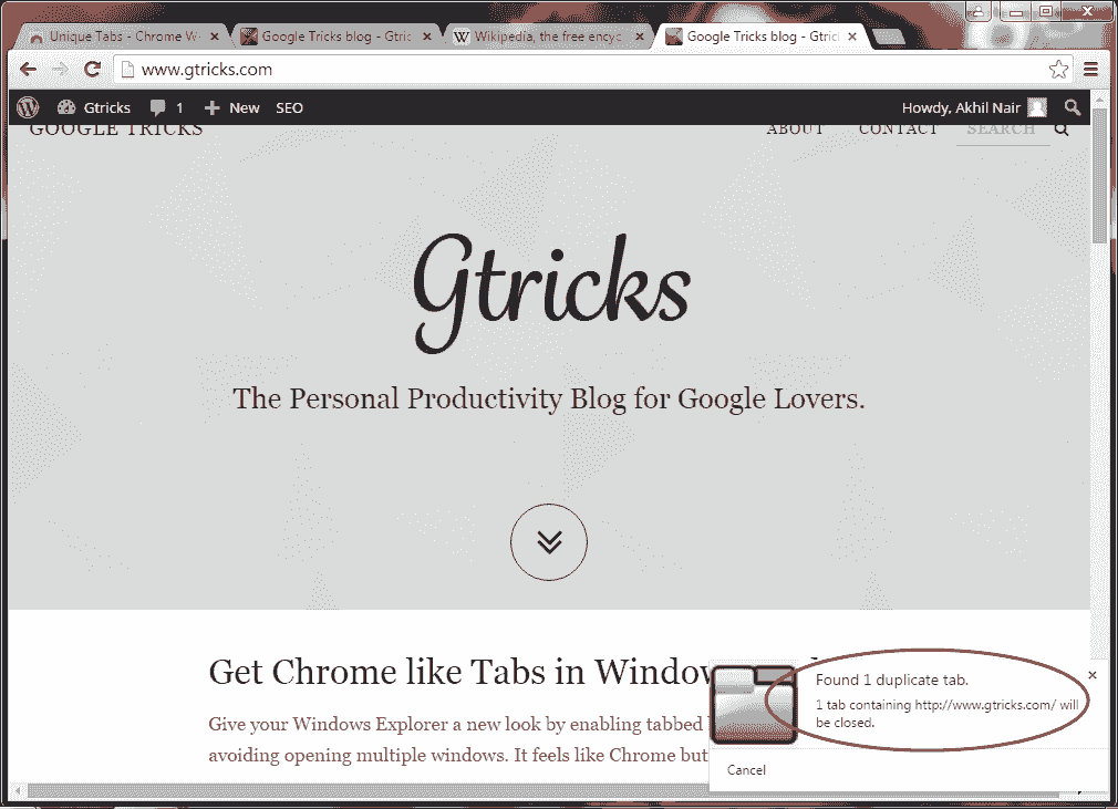 How to open a duplicate tab in chrome