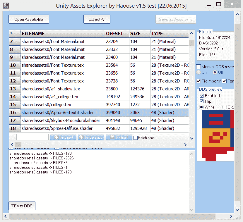 Extract unity assets