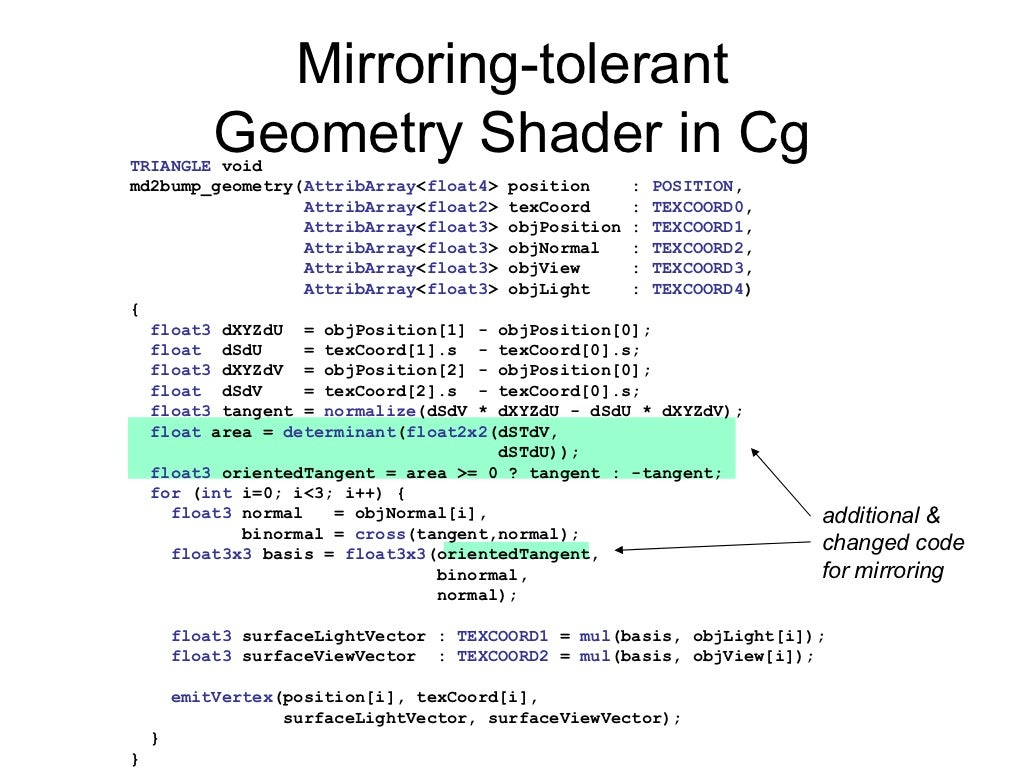 Bump mapping shader