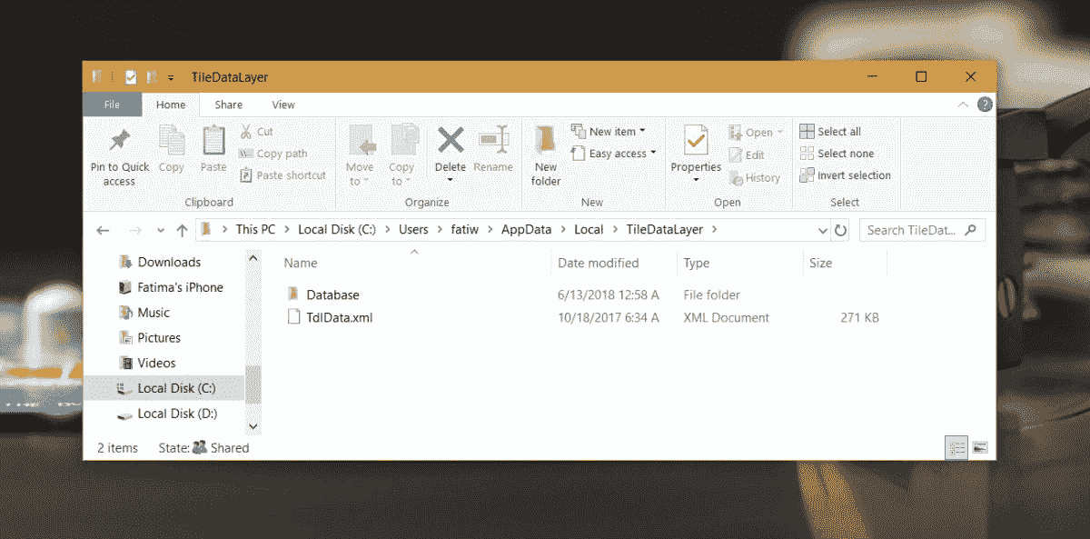 Windows 10 tile database corrupt