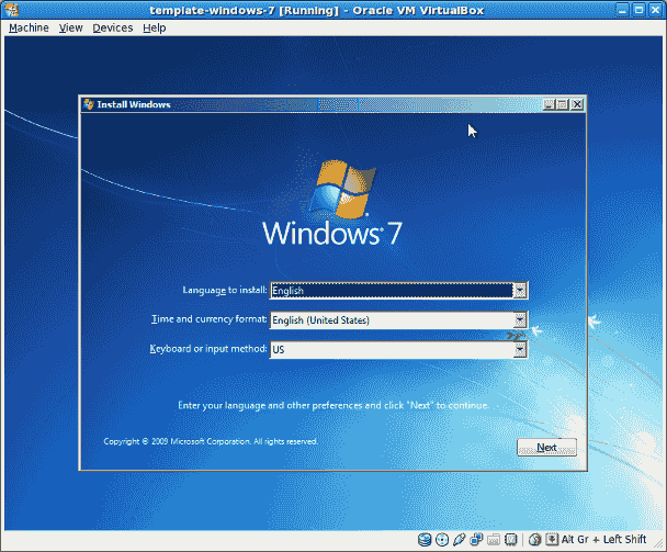 How to install operating system on virtual machine