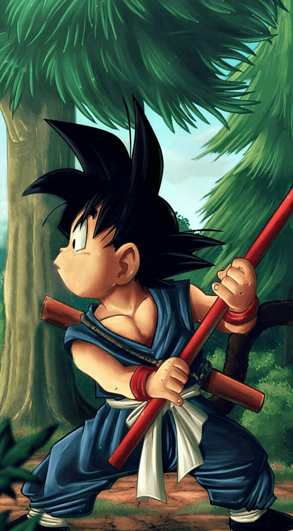 Kid goku power pole