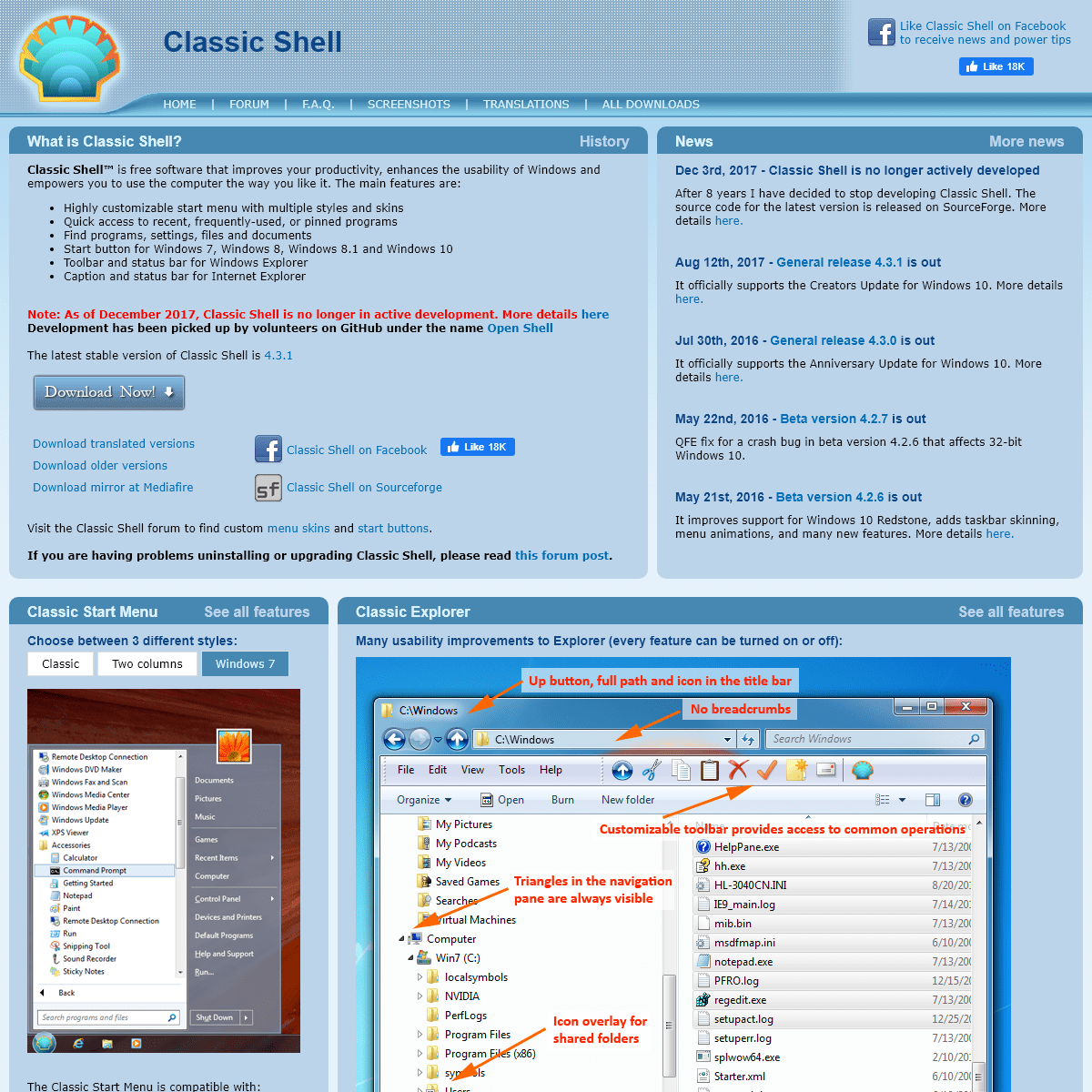 Windows 7 explorer classic shell