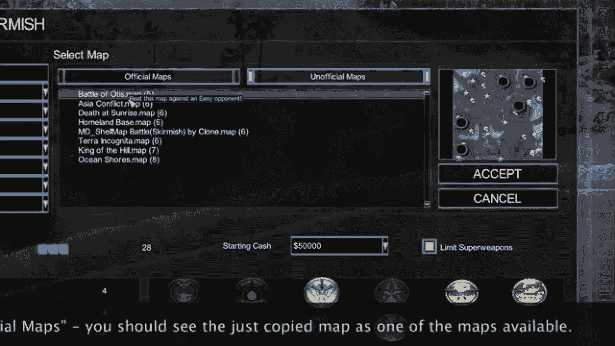 Command and conquer generals unofficial maps